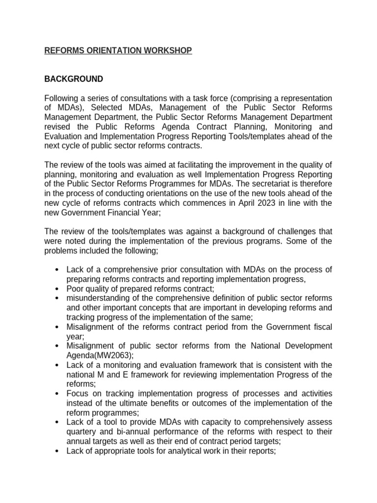 INFORMATION PACK FOR THE ORIENTATION | PDF | Worksheet | Monitoring And ...