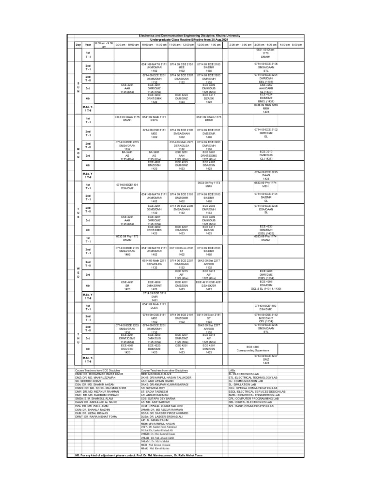 Class Routine - 241021 - 214551 | PDF