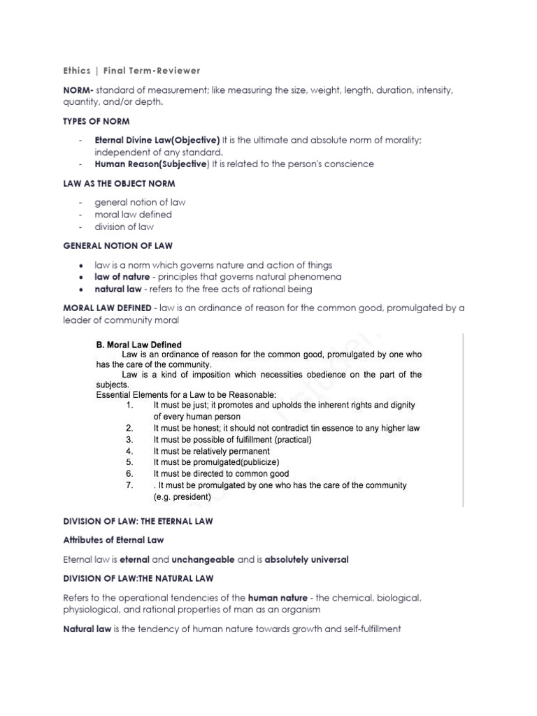 Ethics | PDF | Morality | Natural Law