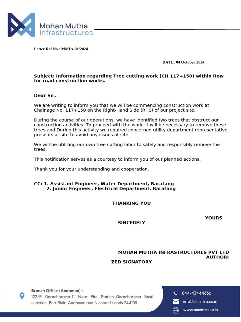 Tree Removal Letter-Officials | PDF
