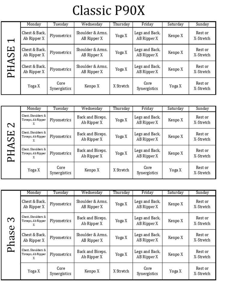 P90X Calendar1 | PDF