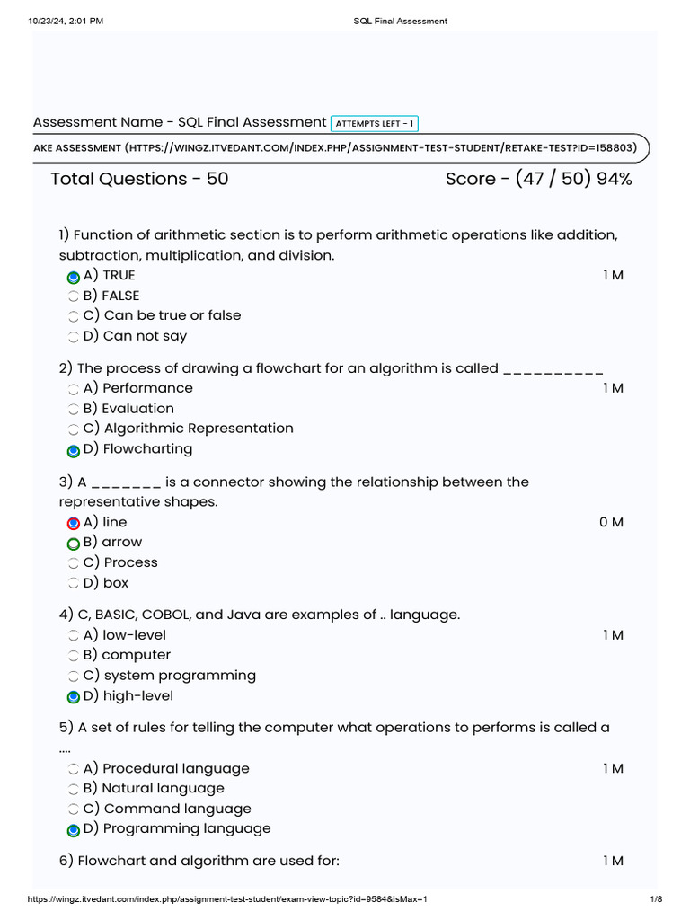 SQL Final Assessment | PDF | Sql | Data Management Software SQL Final Assessment | PDF | Sql | Data Management Software