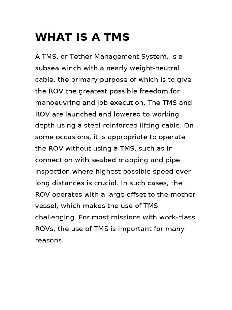 Understanding Tether Management Systems | PDF