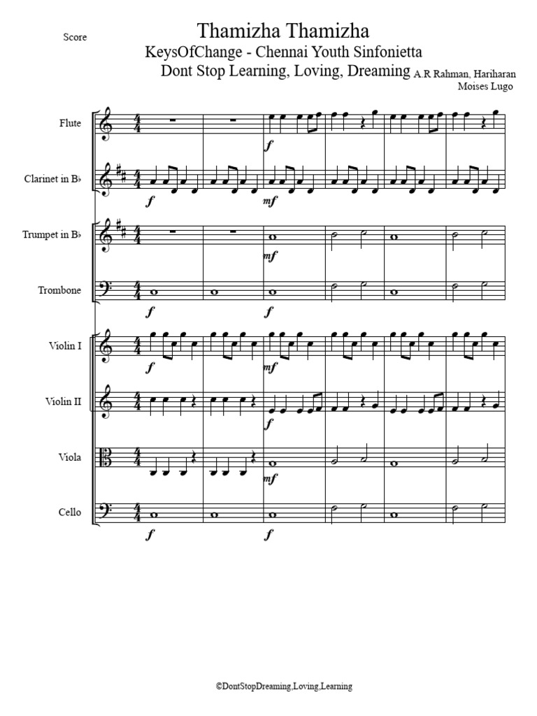 Thamizha Score CYS KeysOfChange | PDF | Music Technology | Orchestras