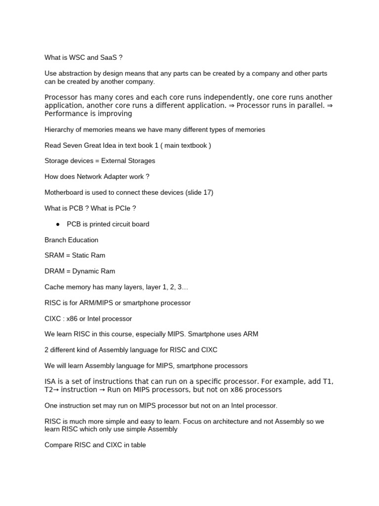 Chapter 1 - Introduction To Computer Abstractions | PDF | Central Processing Unit | Random ...