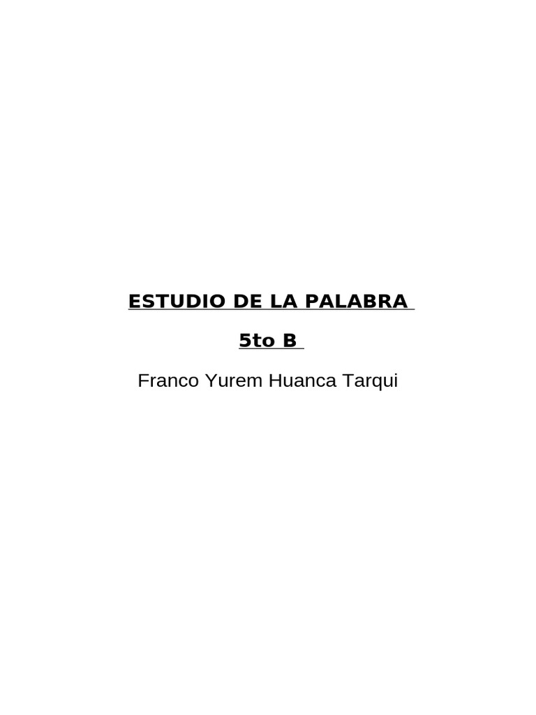 Estudio de La Palabra | PDF | Palabra | Sustantivo