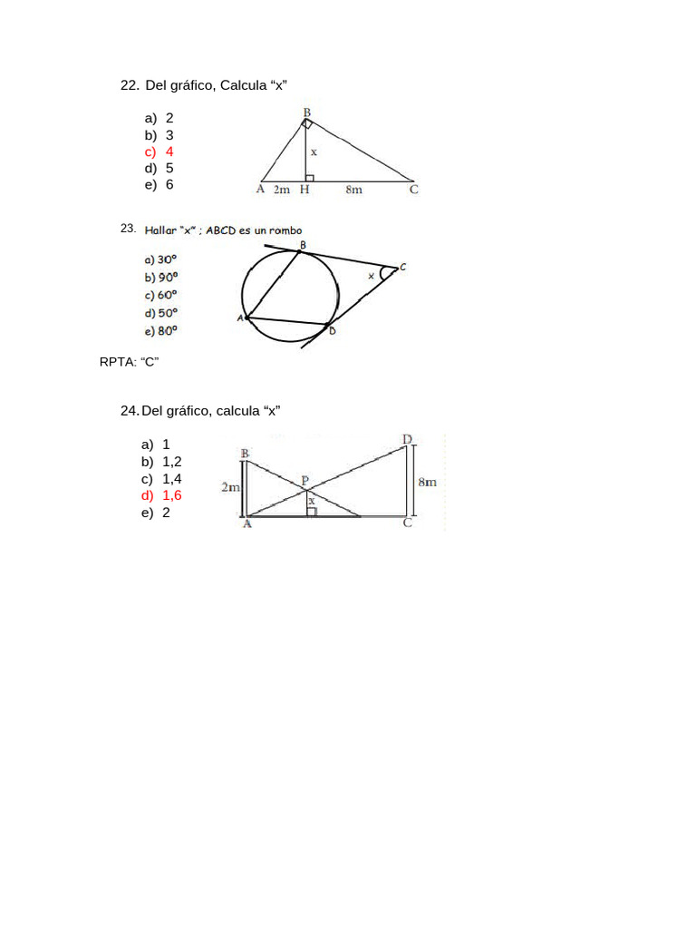 Examen Pre 4° Sec. Geom. | PDF