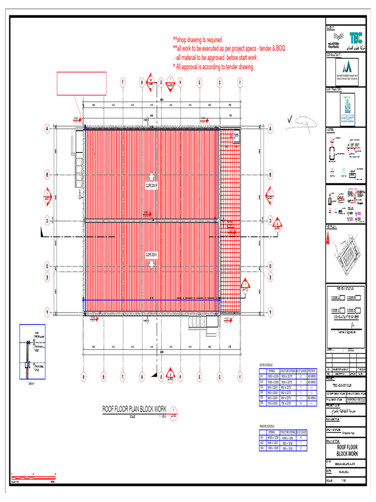 2880-Sh-Sd-Arc-H-Roof Floor Block Work-A-019 | PDF | Wall ...