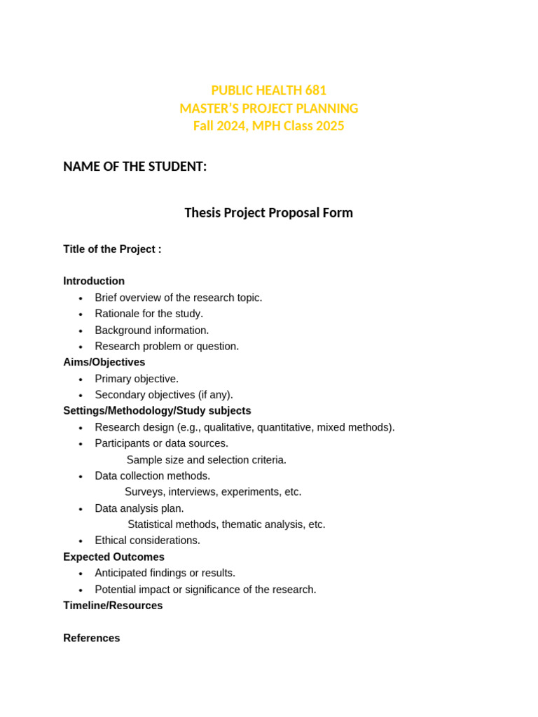 Project Proposal Form Template | PDF