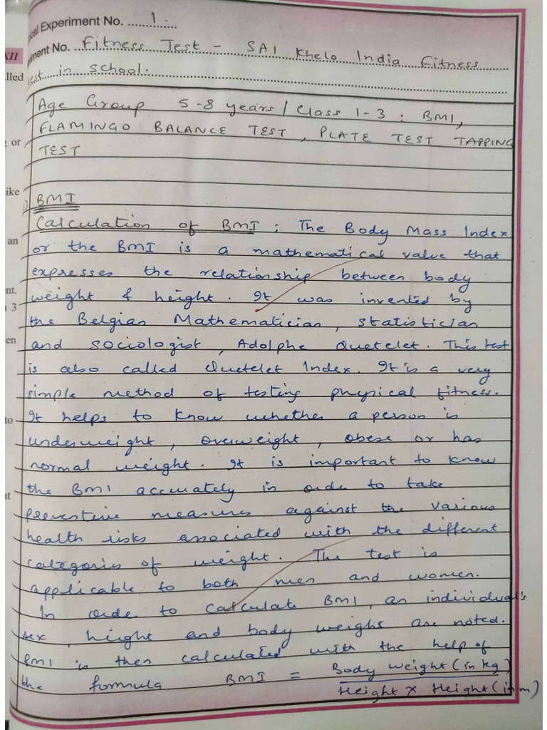 Physical Education - Practical File | PDF