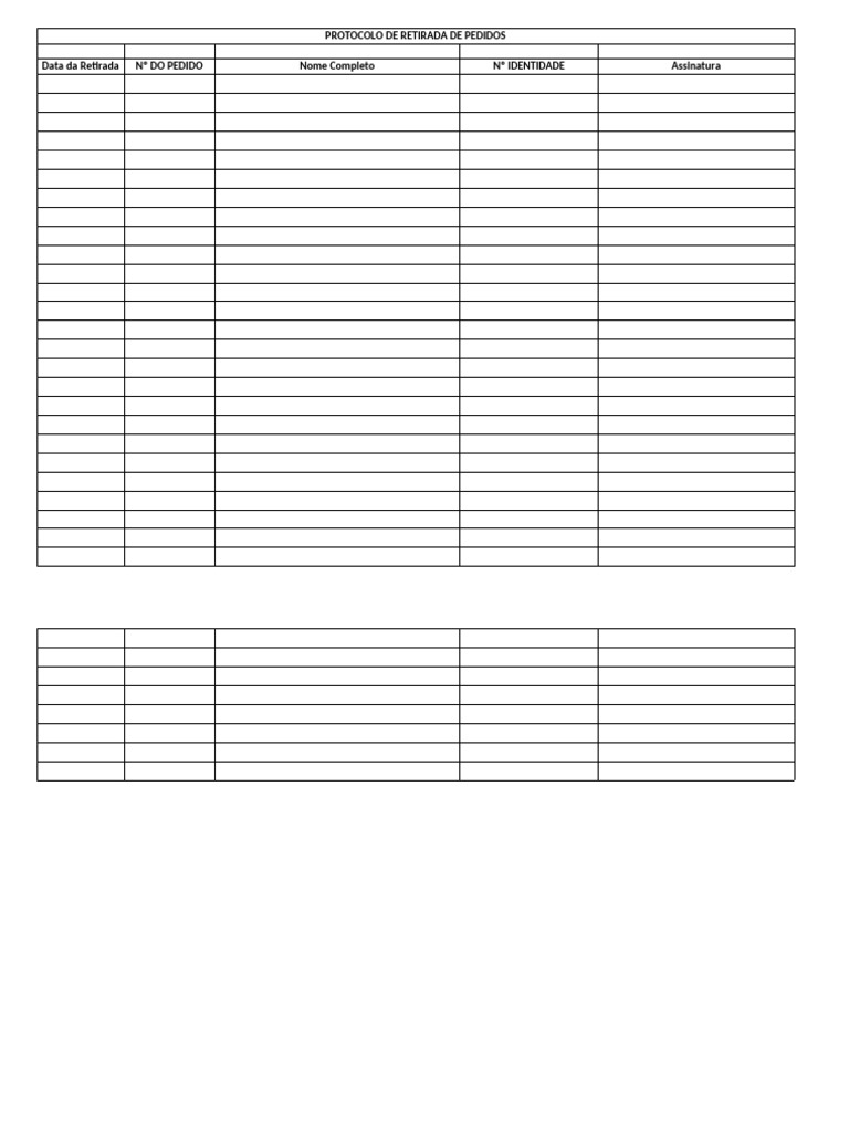 Protocolo retirada de pedidos | PDF