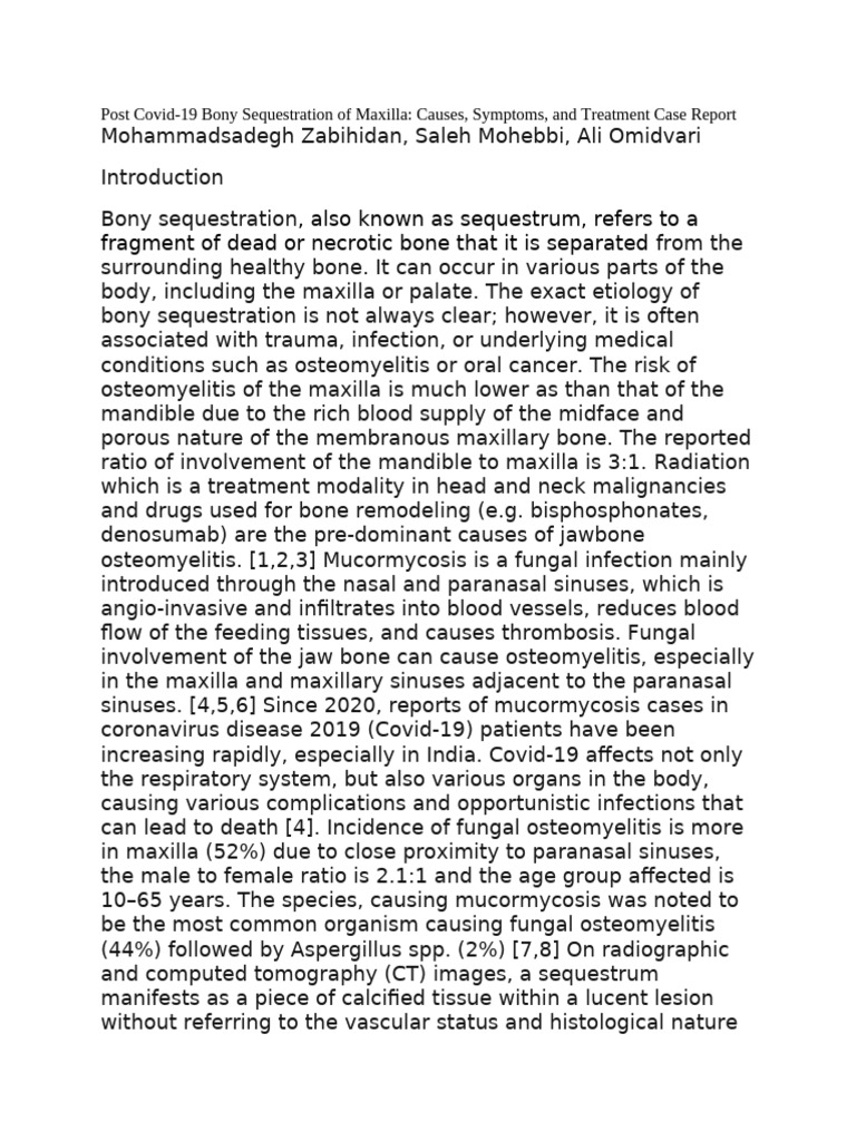 Bone Sequestration Final | PDF | Ct Scan | Medical Imaging