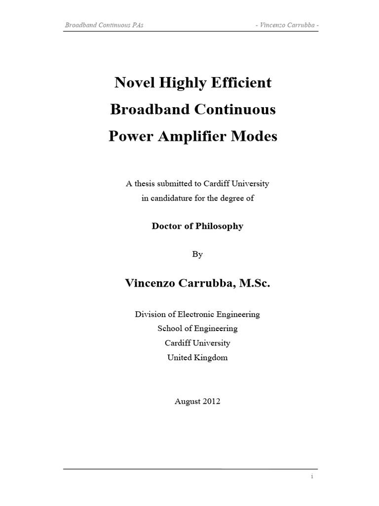 Novel Highly Efficient Broadband Continuous Power Amplifier Modes | PDF | 3 G | Cellular Network