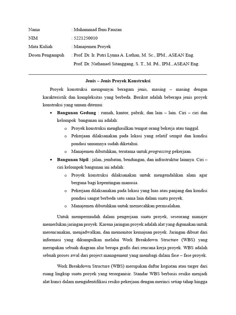 Jenis - Jenis Proyek Konstruksi | PDF