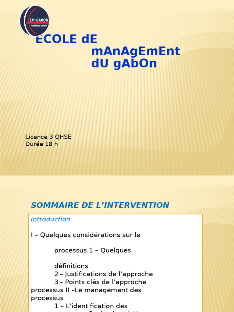 Approche Processus en Management QHSE | PDF | Système de management de ...