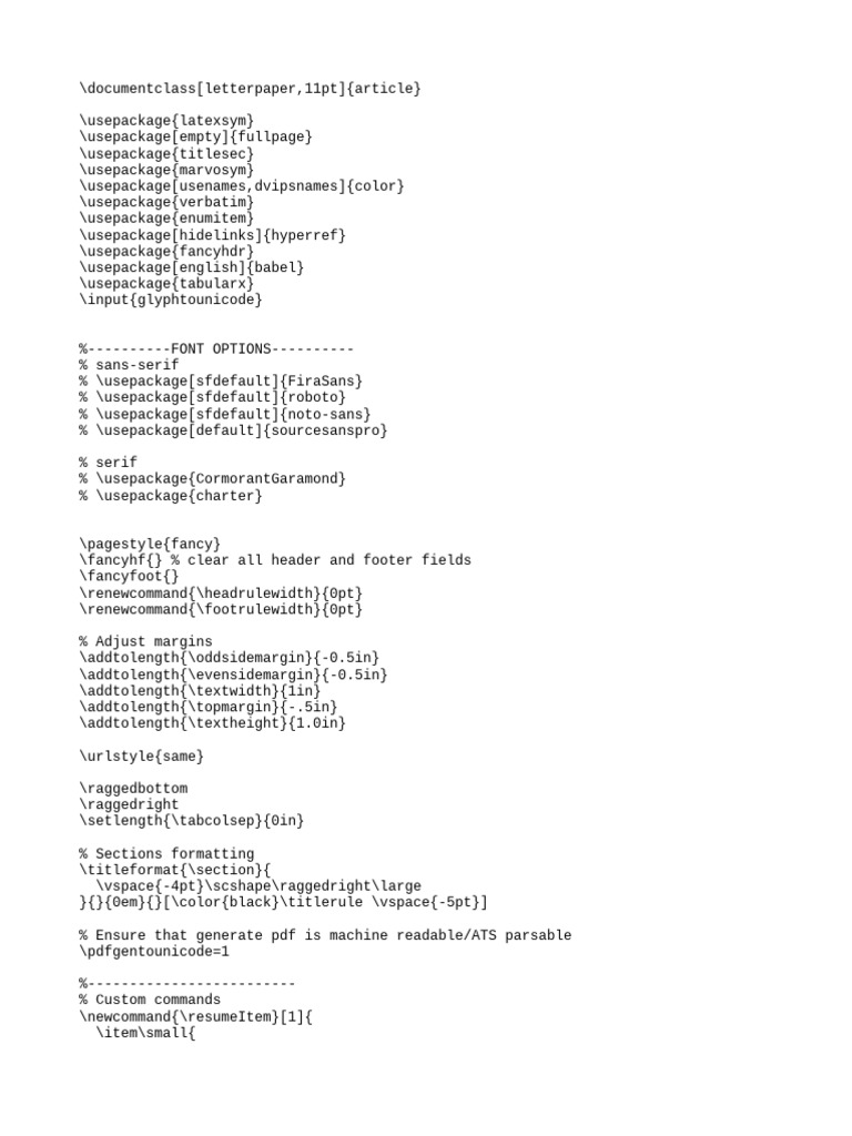 Resume Template of Overleaf | PDF | Computing