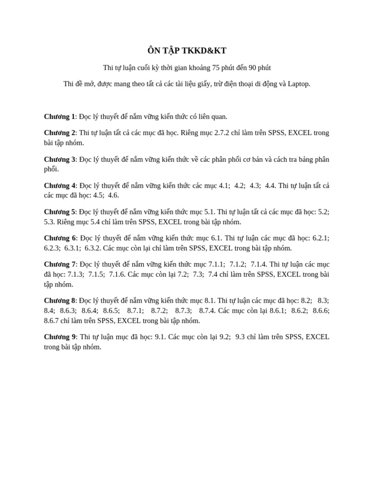 ÔN TẬP TKKD&KT | PDF