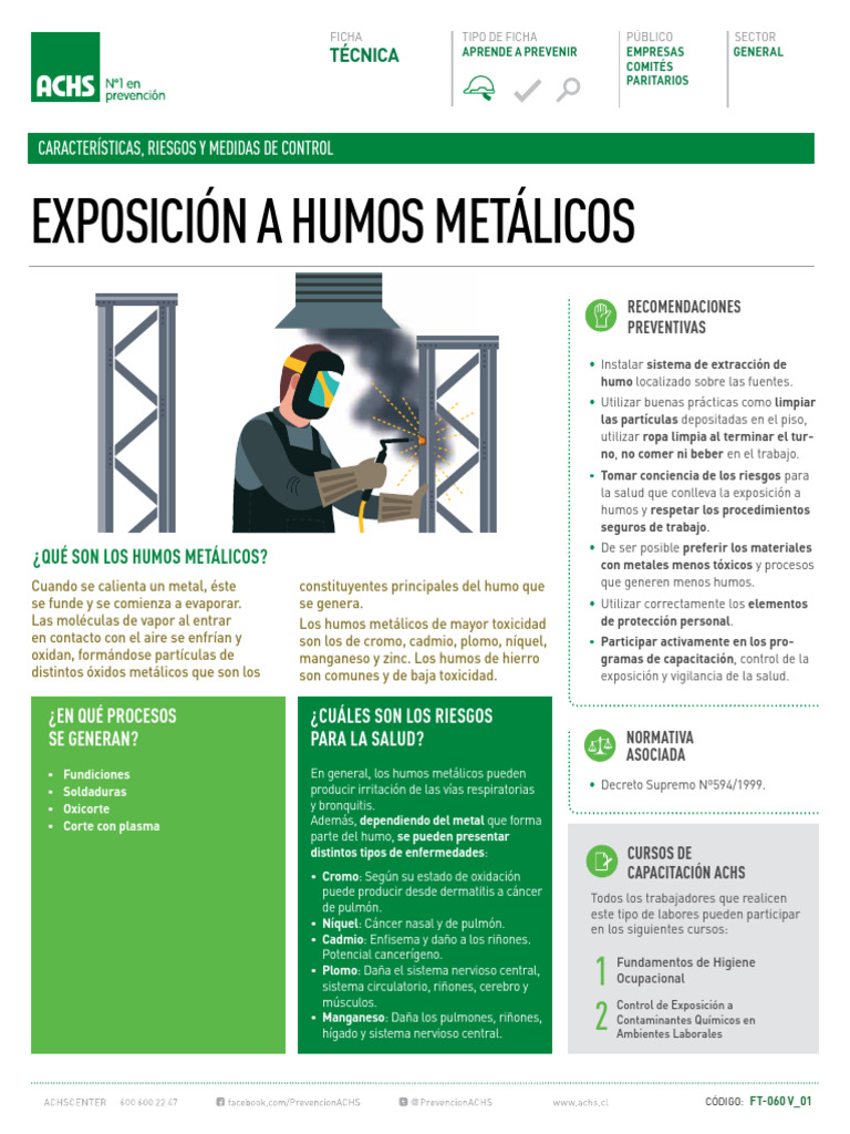 ACHS FT Humos Metalicos | PDF | Cromo | Cadmio