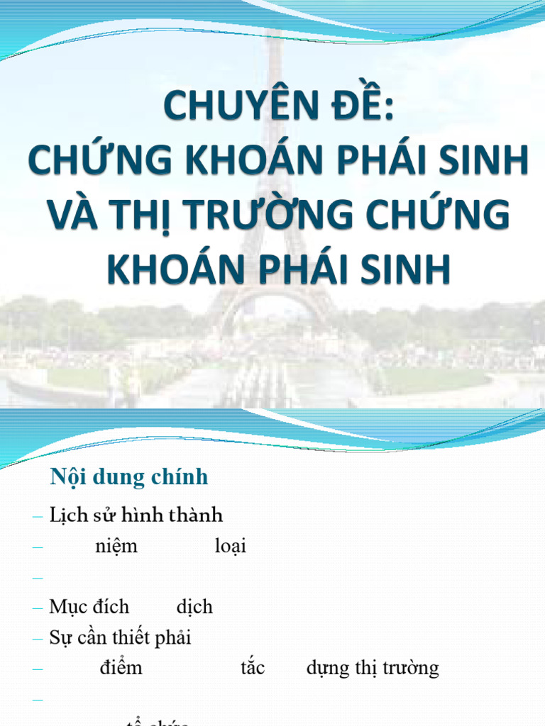 Chuyen de Tong-quan-ve-Chung-khoan-phai-sinh | PDF