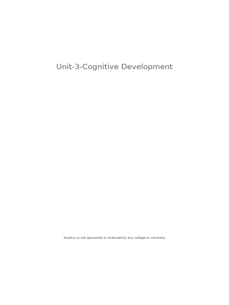 Unit 3 | PDF | Cognitive Development | Intelligence