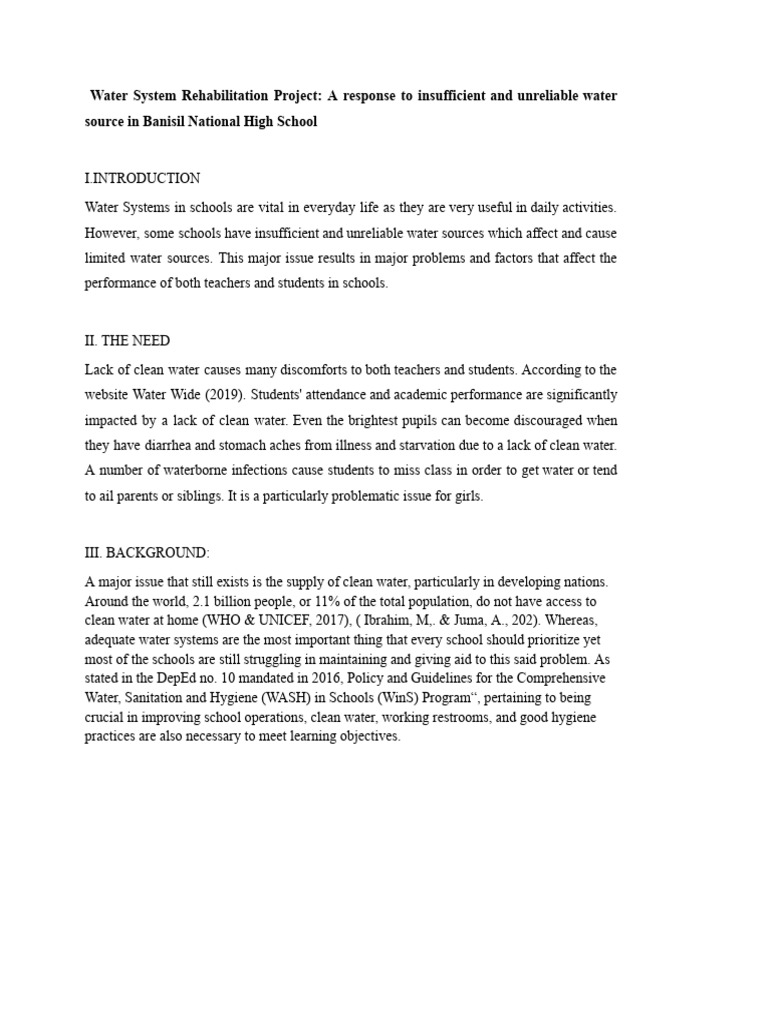 School Water System Upgrade Plan | PDF | Membrane | Drinking Water