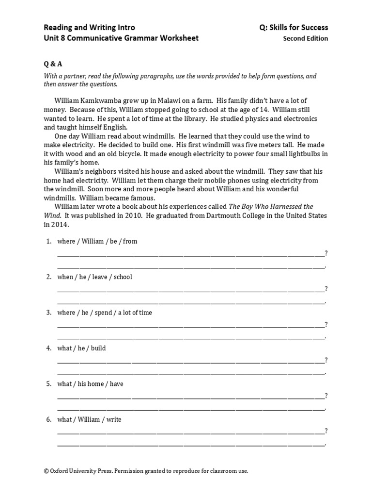 Q2e_RW0_U08_GrammarWorksheet | PDF