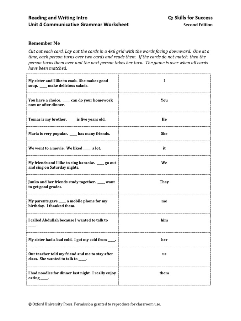 Q2e RW0 U04 GrammarWorksheet | PDF