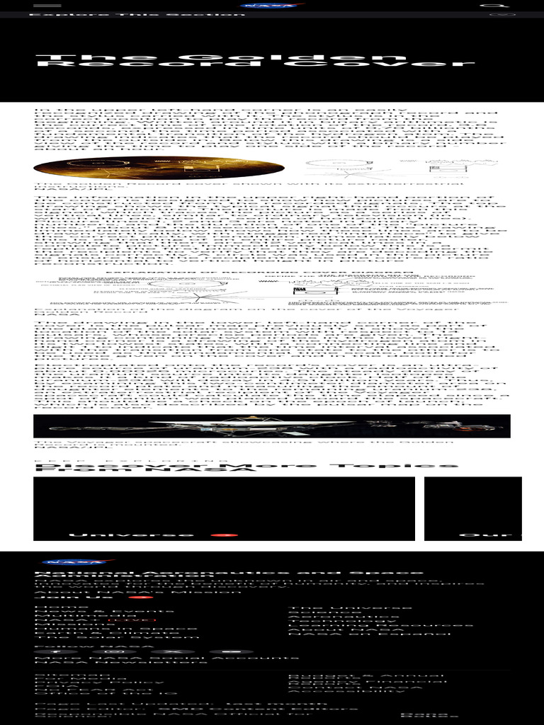 Golden Record Cover - NASA Science | PDF | Physical Sciences