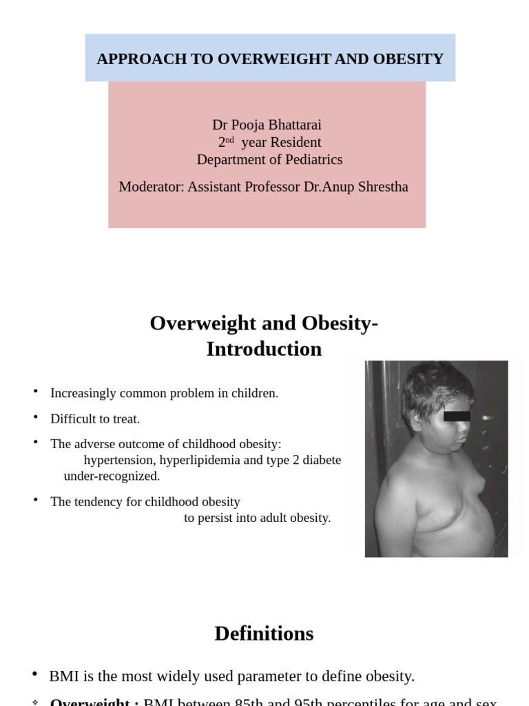 Approach To Overweight and Obesity | PDF | Obesity | Body Mass Index