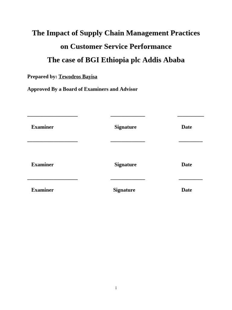 Effect of SCM On Customer Service Performance | PDF | Supply Chain ...