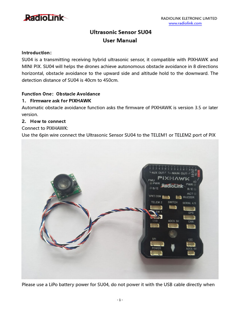 SU04 Ultrasonic Sensor User Manual | PDF | Technology & Engineering