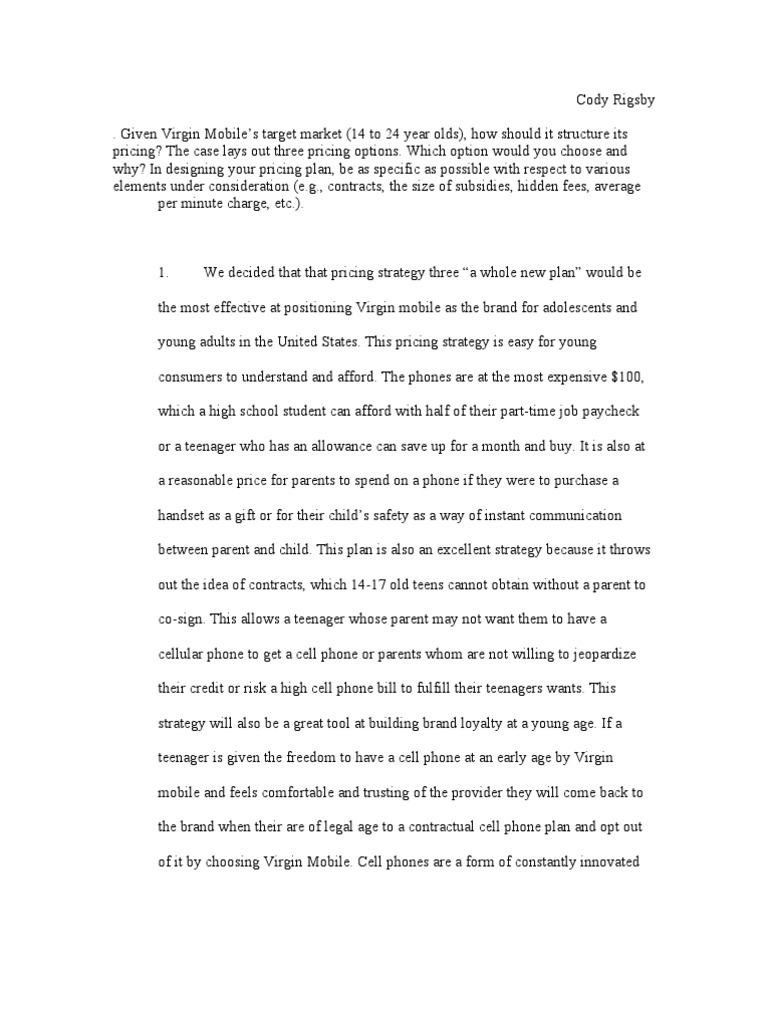 Virgin Case Study | PDF | Text Messaging | Mobile Phones