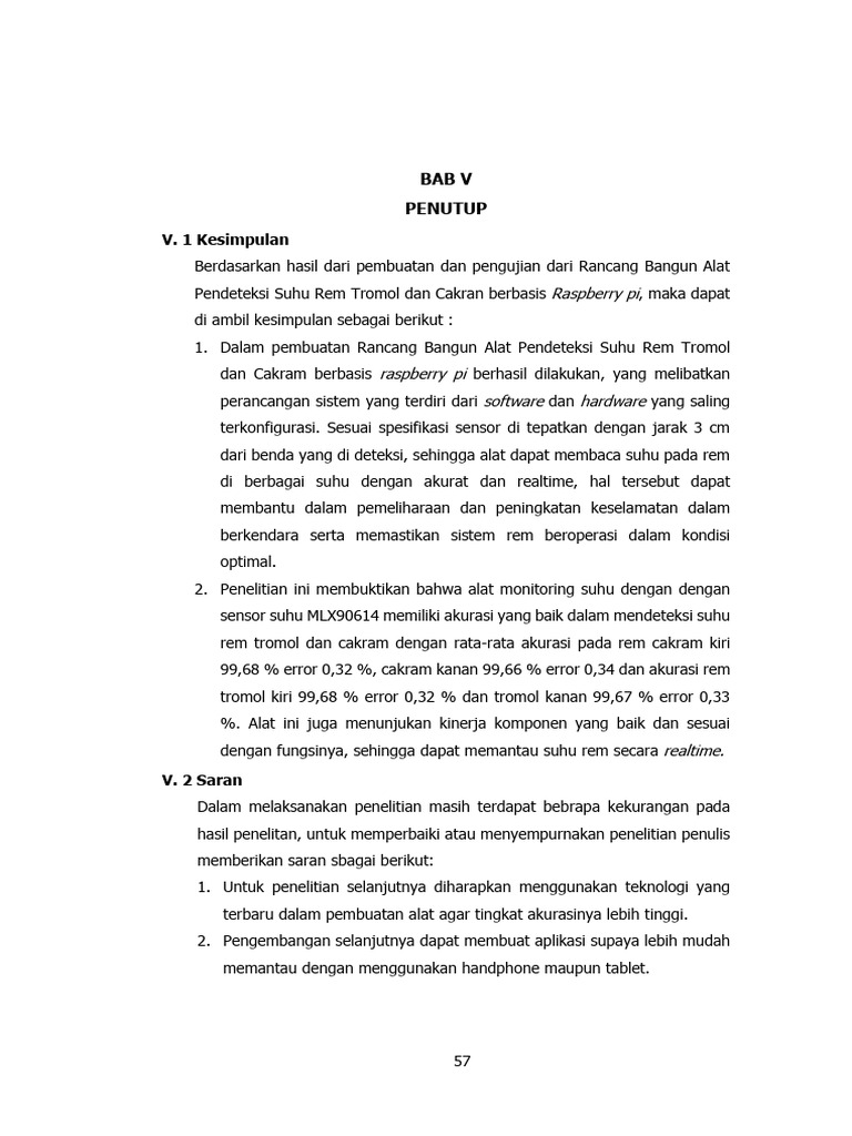Skripsi Bab - 5 | PDF | Teknologi & Rekayasa