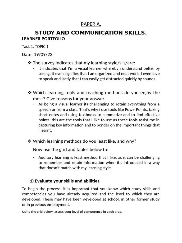 Ncc Paper 1 Assingment and Practice | PDF | Learning | Learning Styles
