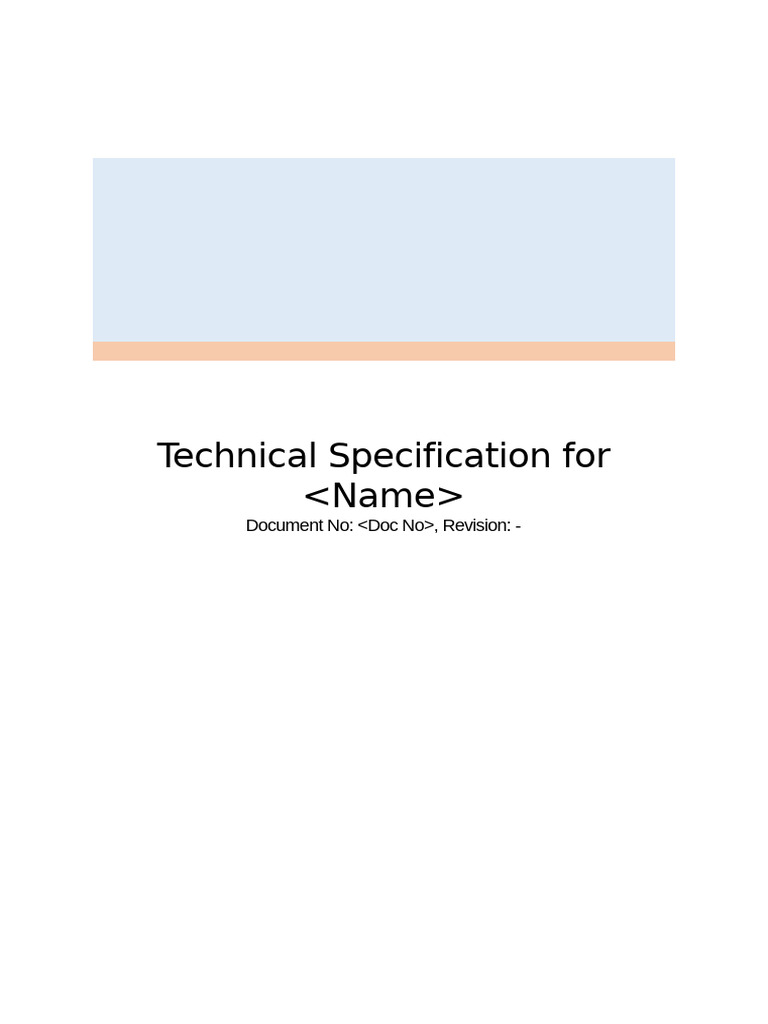 TechnicalSpecificationTemplate | PDF | Specification (Technical Standard) | Reliability Engineering