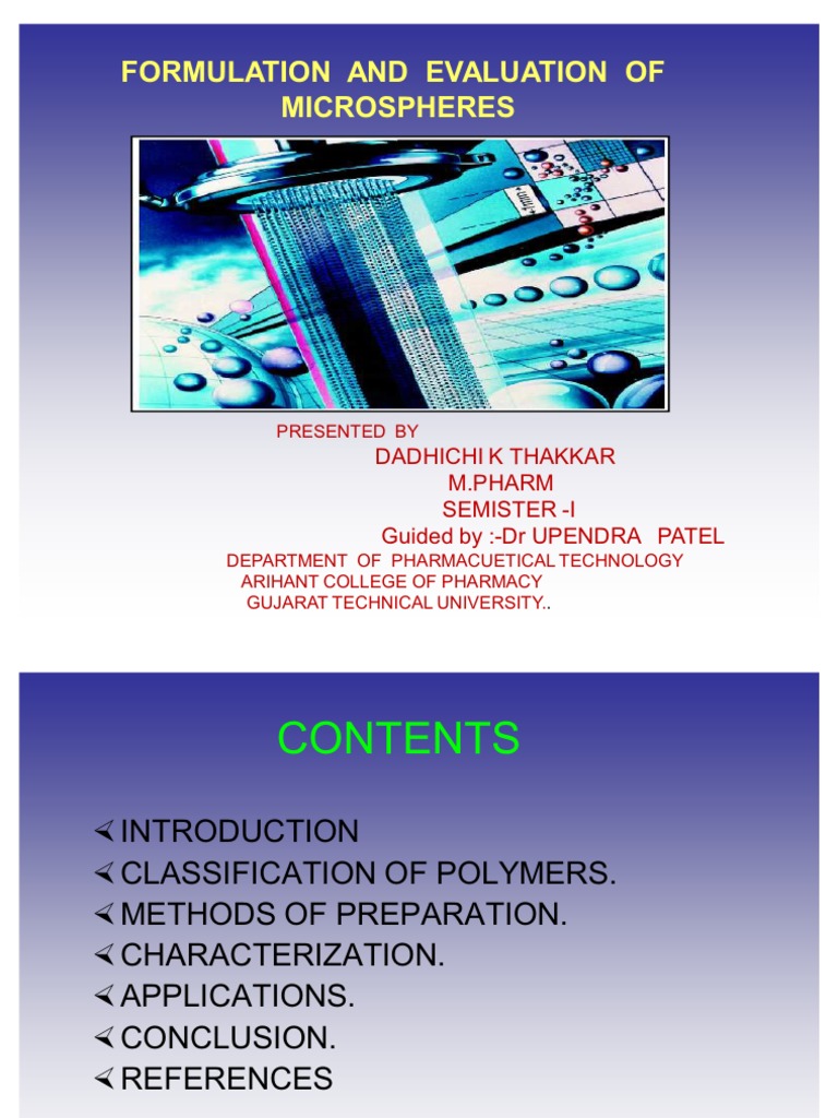 Formulation And Evaluation Of Microspheres Pdf Solution Emulsion