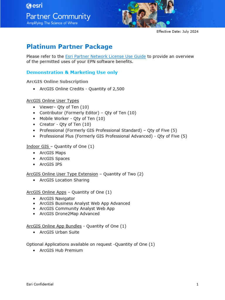 Esri Platinum Partner Package Overview | PDF | Arc Gis | Esri