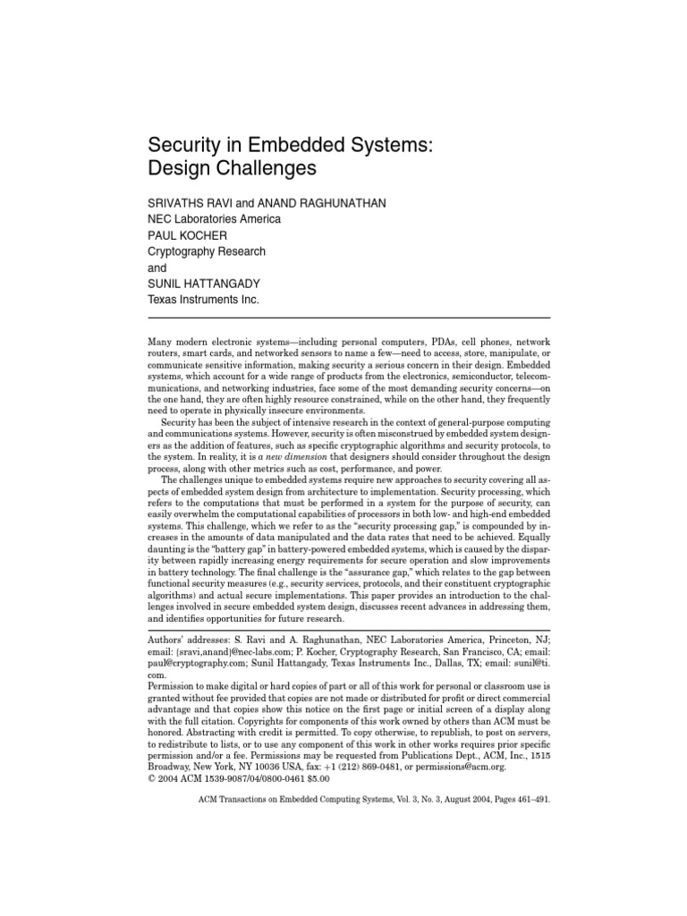 Security in embedded system | PDF | Transport Layer Security | Key ... Security in embedded system | PDF | Transport Layer Security | Key ...