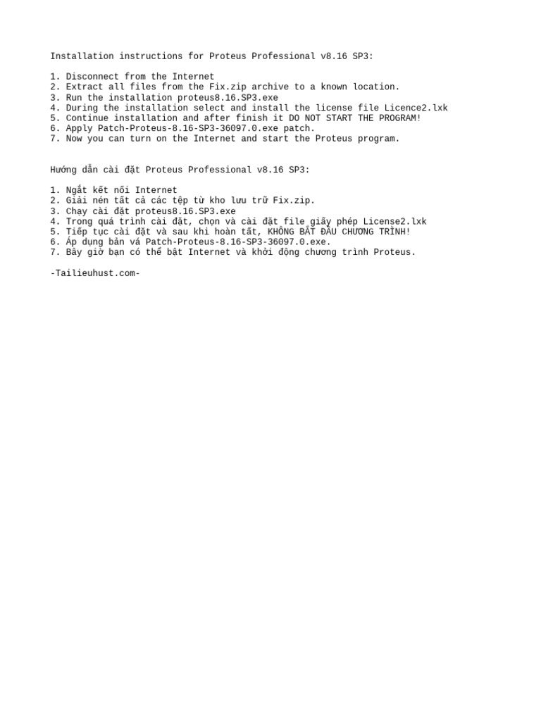 Installation Instructions - HD Cai Dat | PDF
