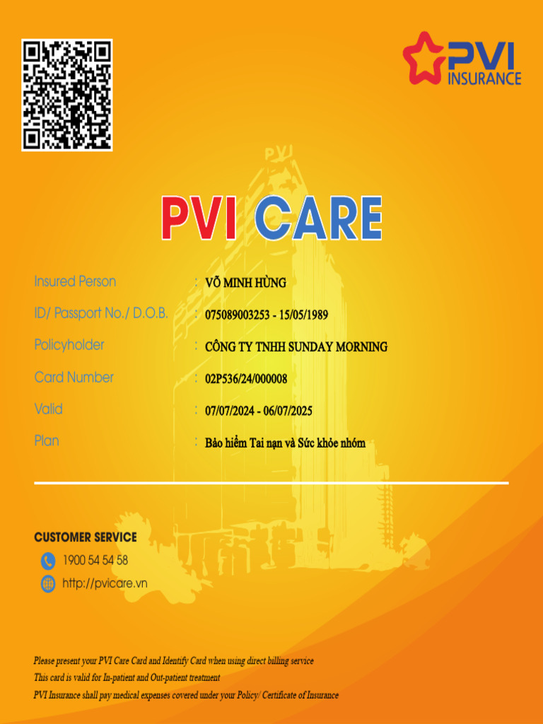 PVI Care Insurance Card Details | PDF | Business | Finance & Money ...