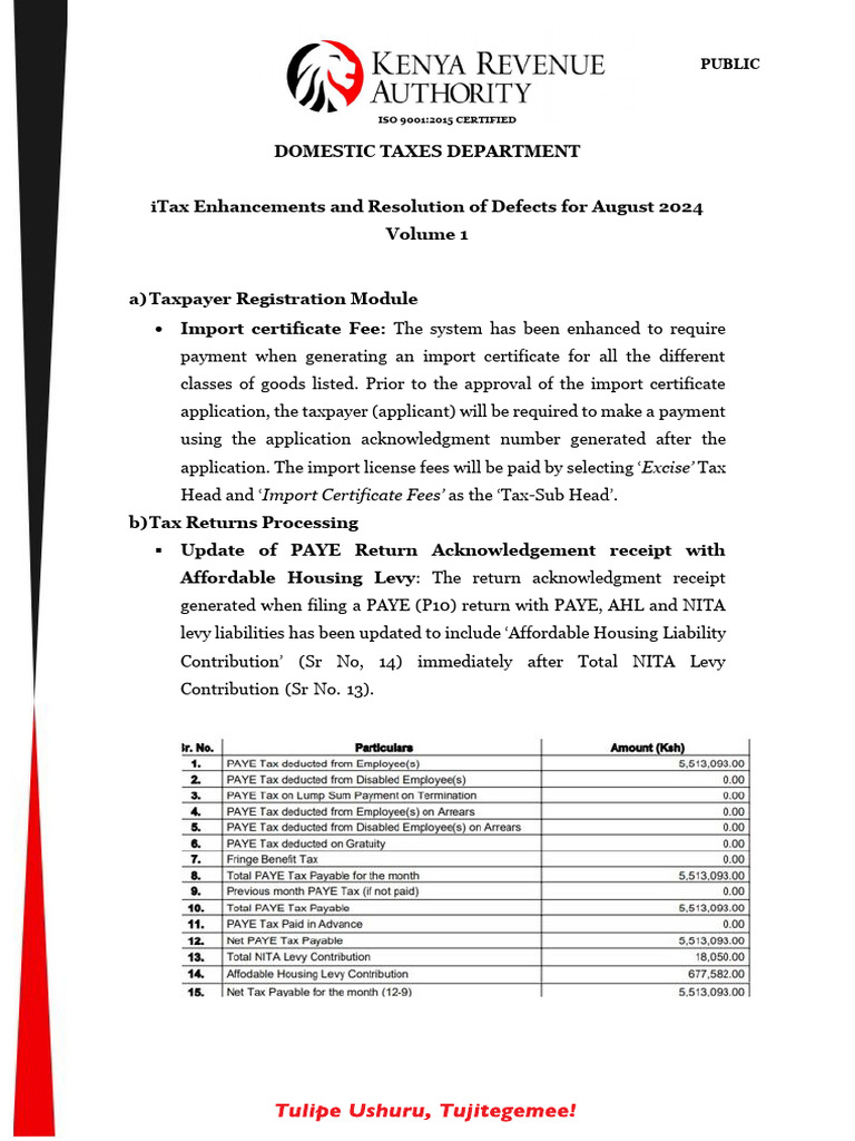 KRA P10 Form Updates and Enhancements | PDF | Taxes | Taxpayer