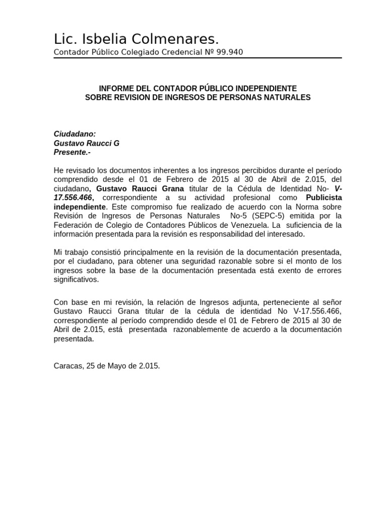 Informe de Prep PN CP Nisr4410 | PDF