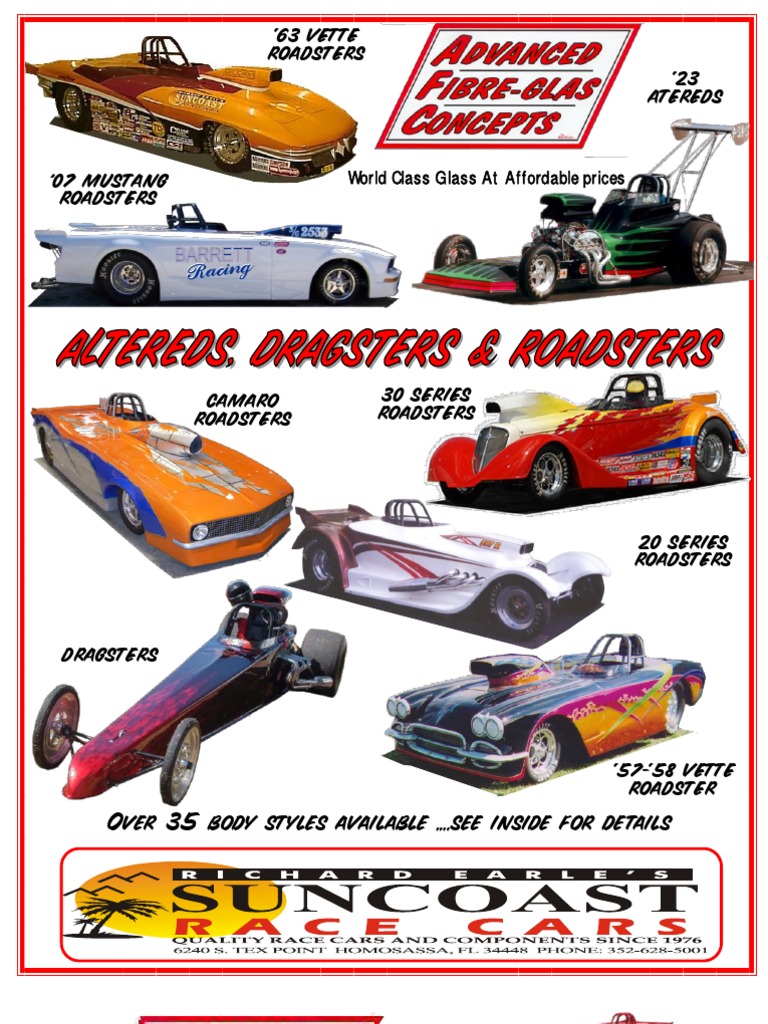 Drag Racing Fiberglass Bodies | PDF | Trunk (Car) | Headlamp