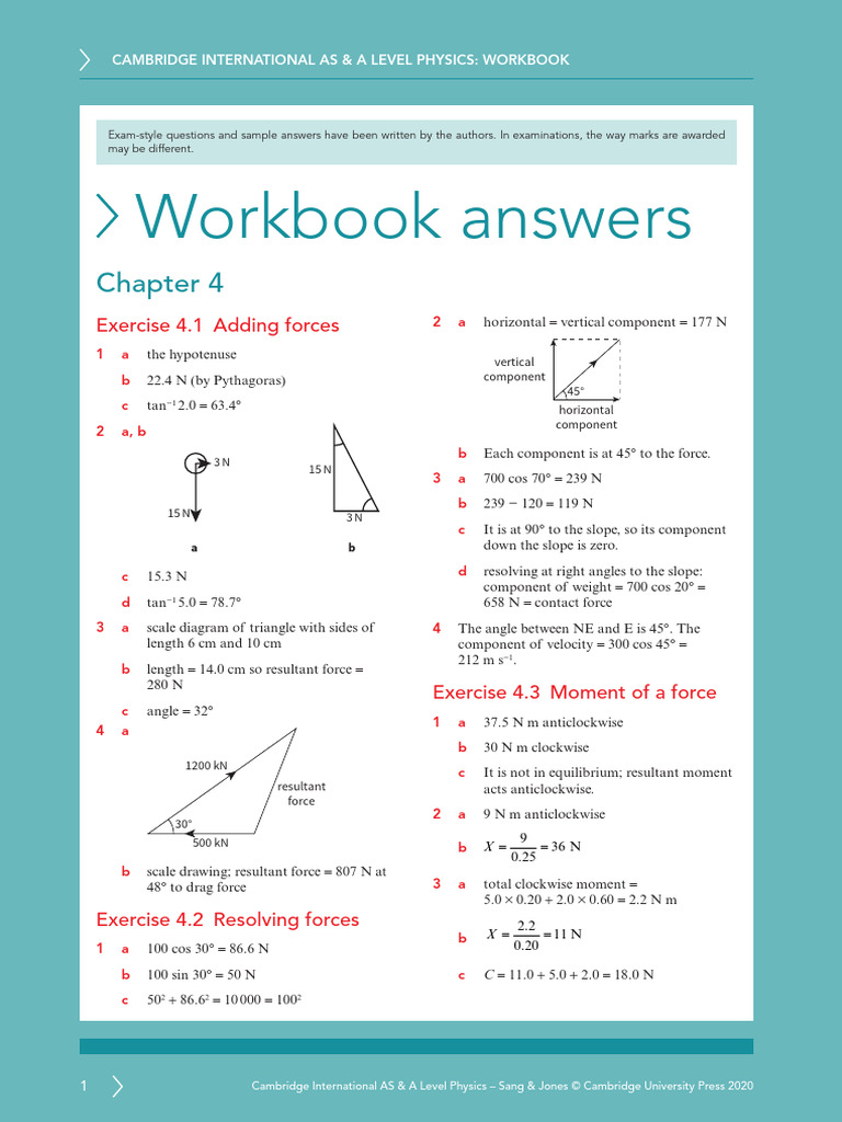 exercise_answers_4_asal_physics_wb | PDF | Force | Mechanics