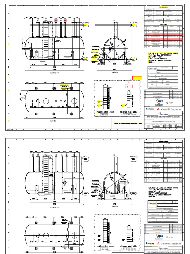 Emergency Lube Oil Drain Tank Drawing | PDF | Energy Technology ...