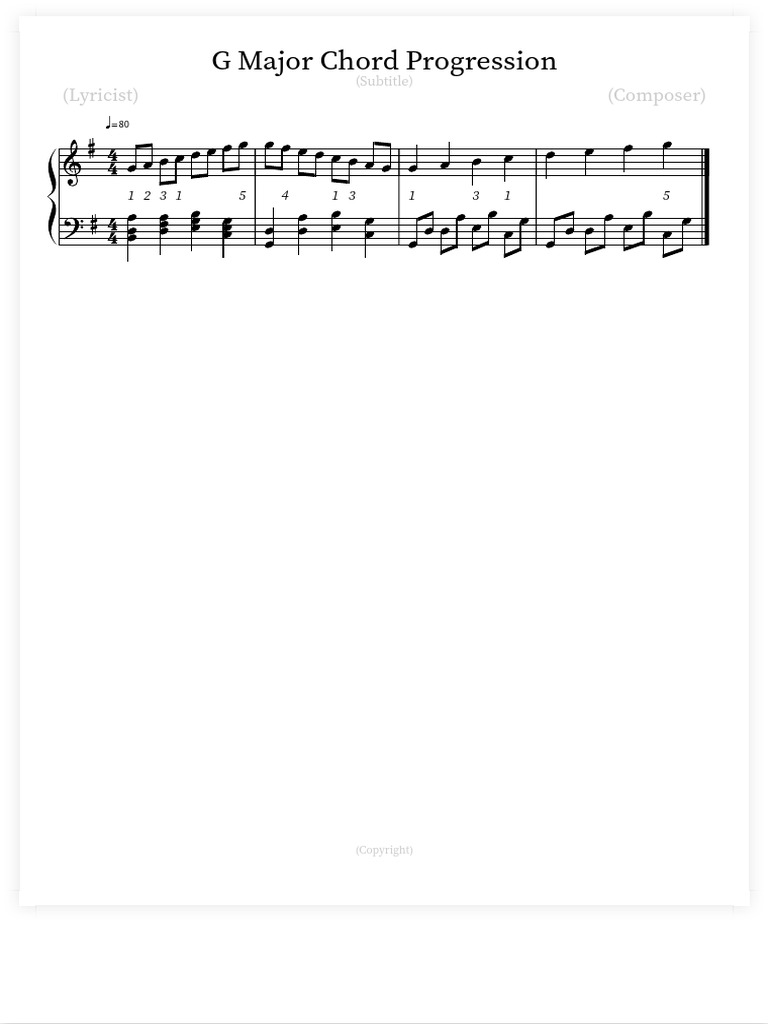 G Major Chord Progression | PDF