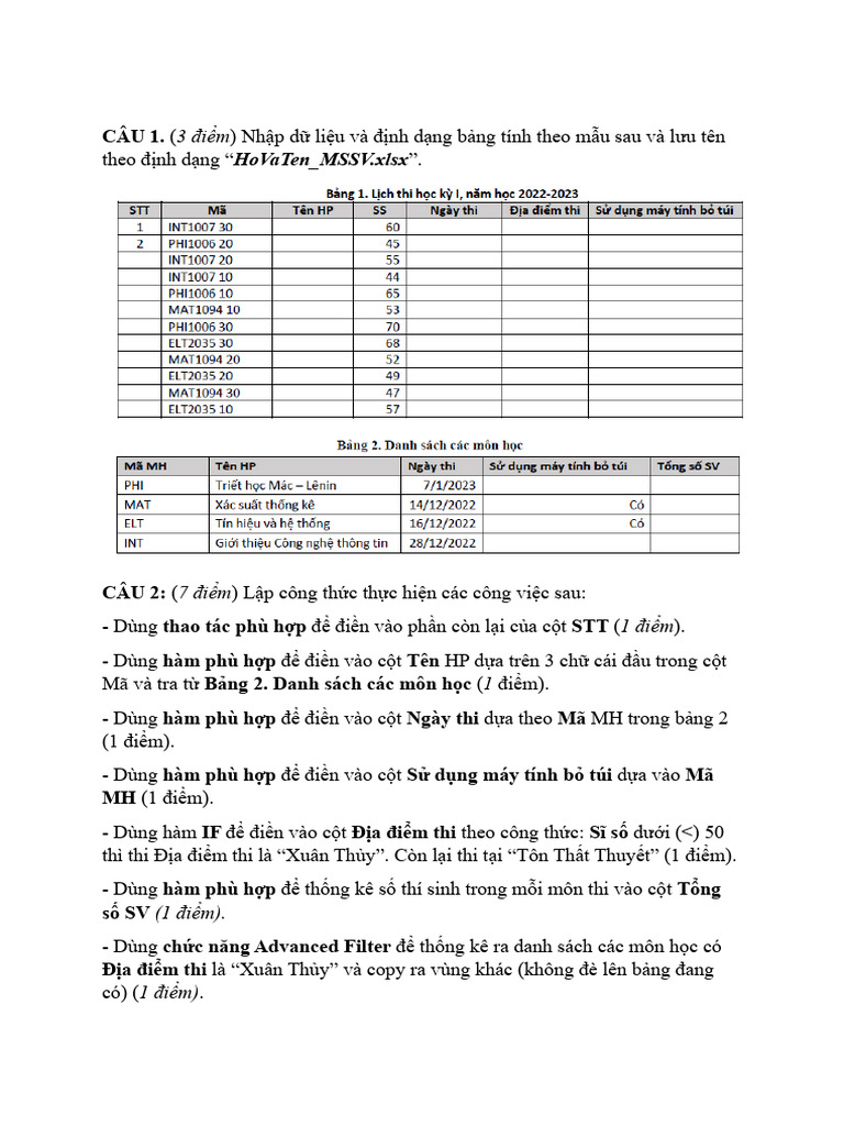 Thuc Hanh Buoi 4 Excel | PDF