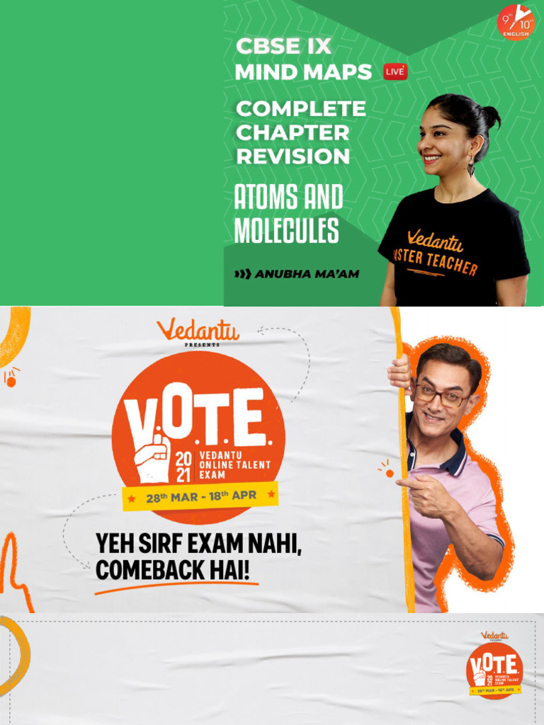 Atoms and Molecules, Class 9 - Mind Maps English | PDF | Molecules ...