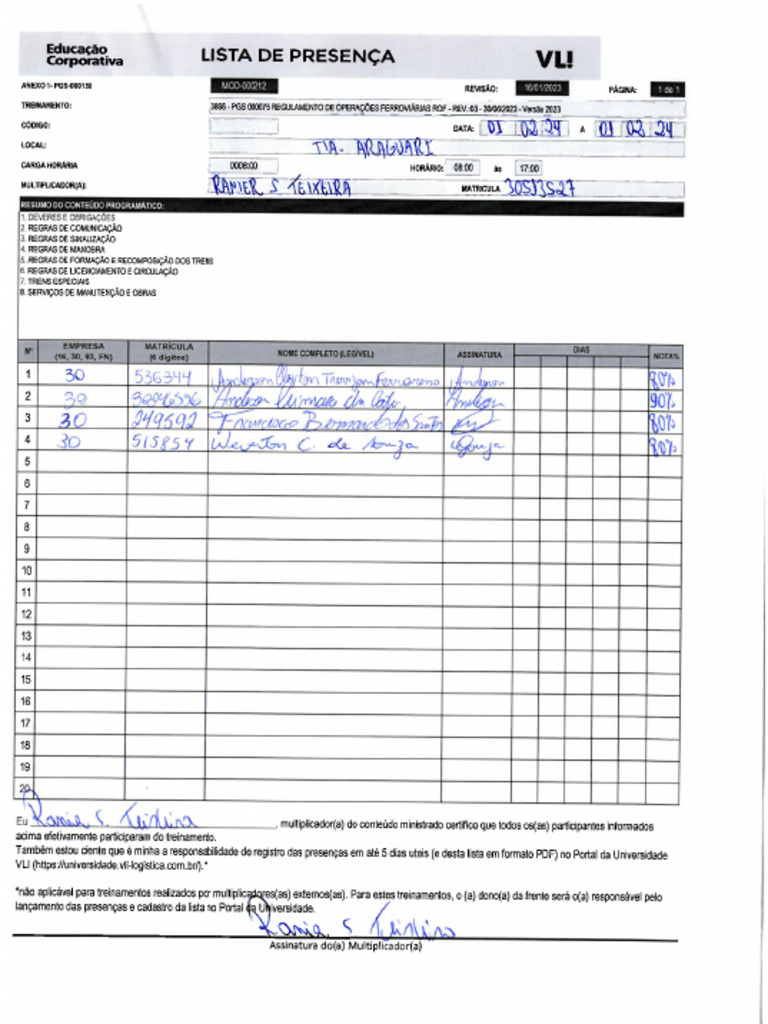 Treinamento ROF 01-02-2024 | PDF