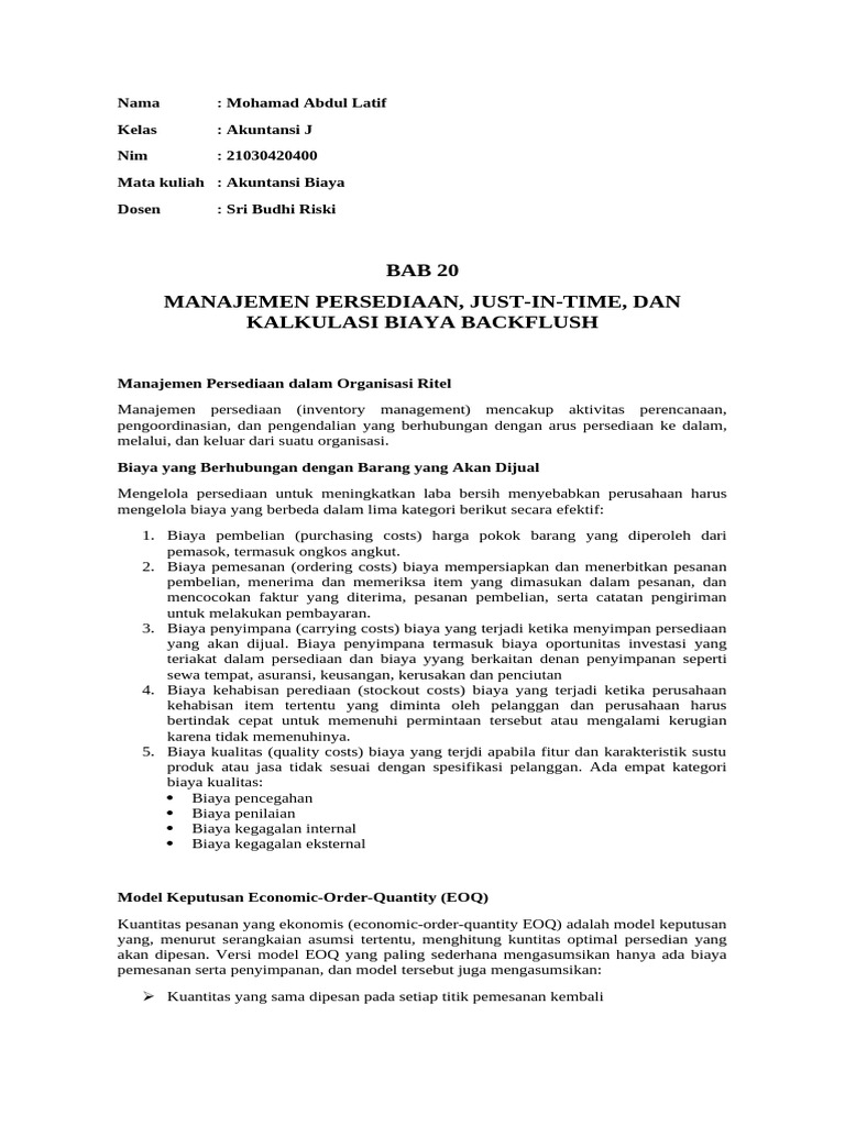 Akt Biaya 20 (Latip) | PDF